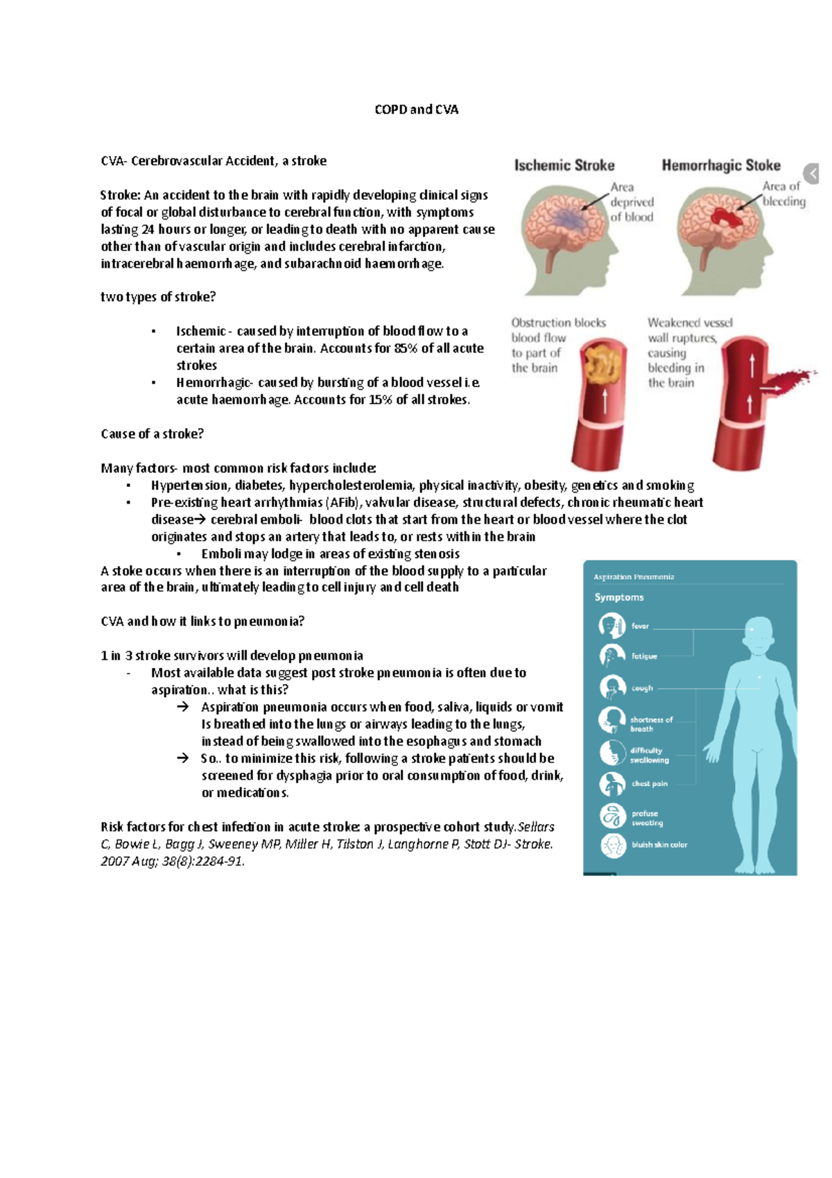 CVR/Respiratory Physiotherapy- COPD and CVA - COPD and CVA CVA ...