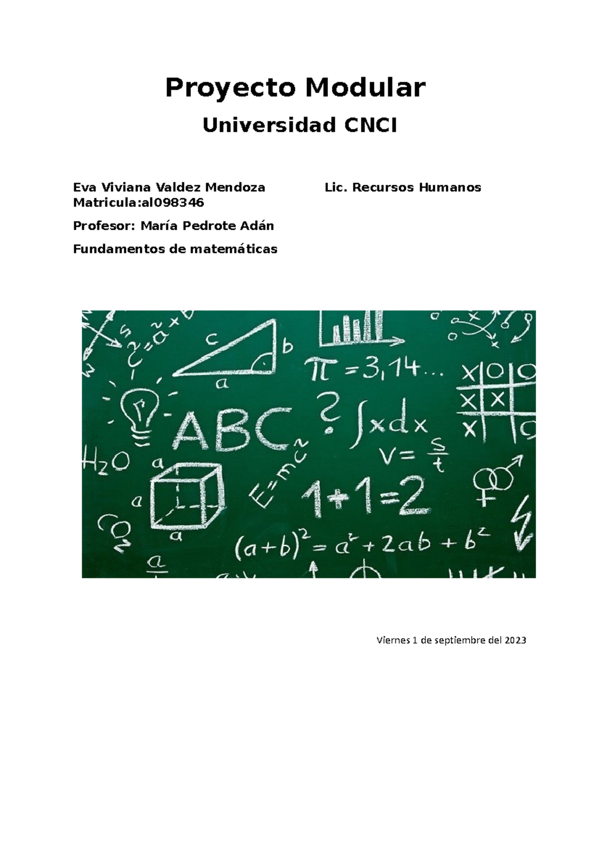 Proyecto modular fundamentos - Proyecto Modular Universidad CNCI Eva ...