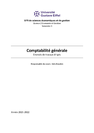 Cours 1 d'introduction - COMPTABILITE GENERALE Introduction I ...