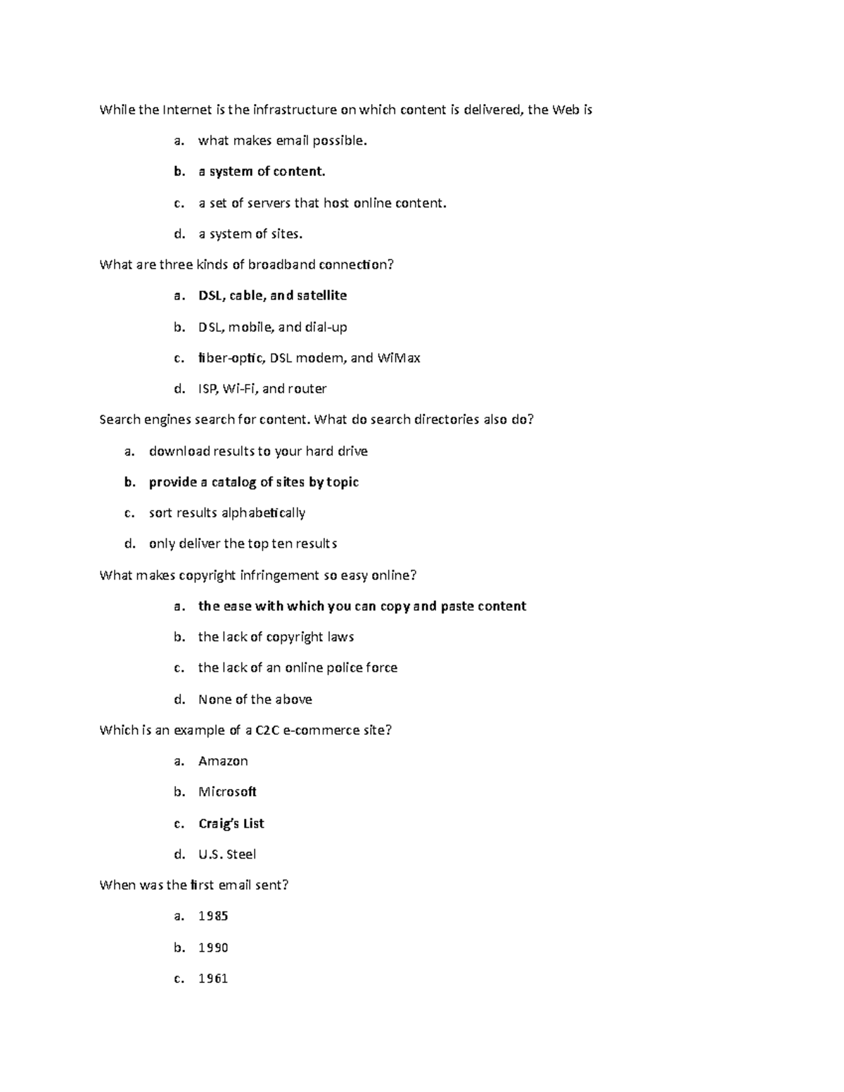 Chapter 2Quiz - Online class - While the Internet is the infrastructure ...