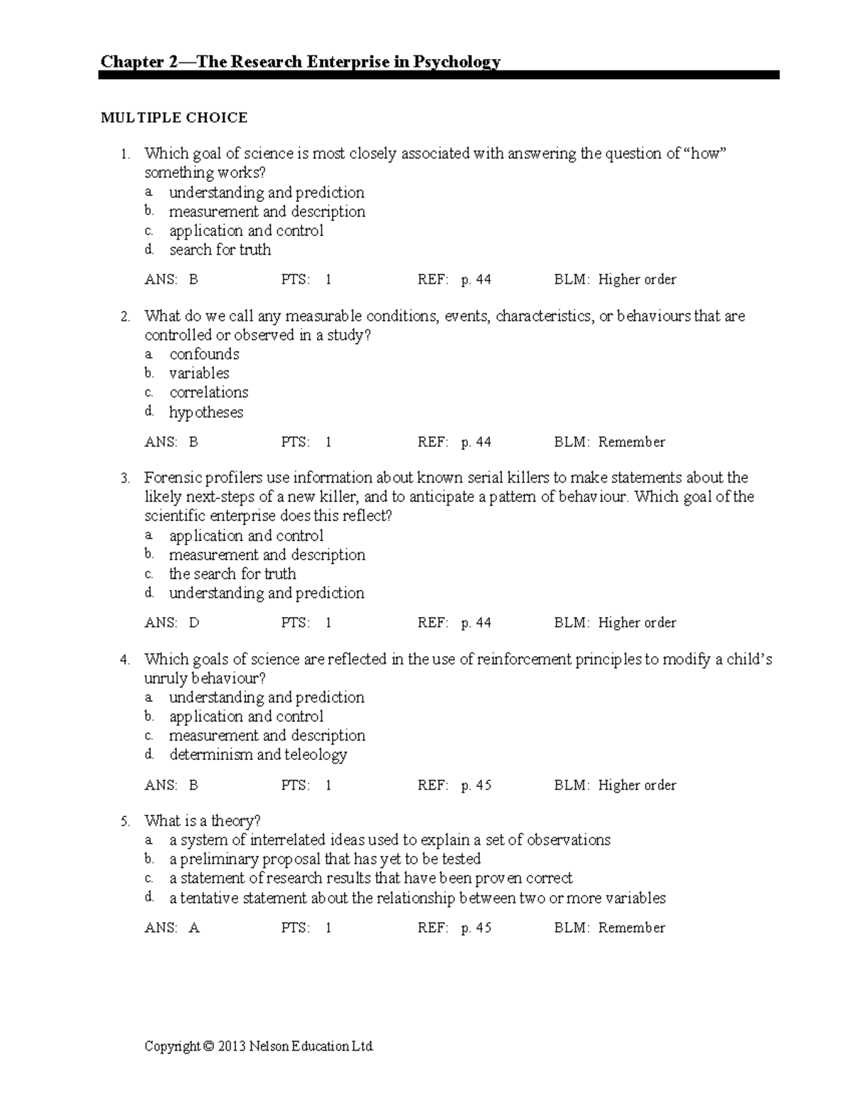Chapter 02 - testbank - Chapter 2—The Research Enterprise in Psychology ...
