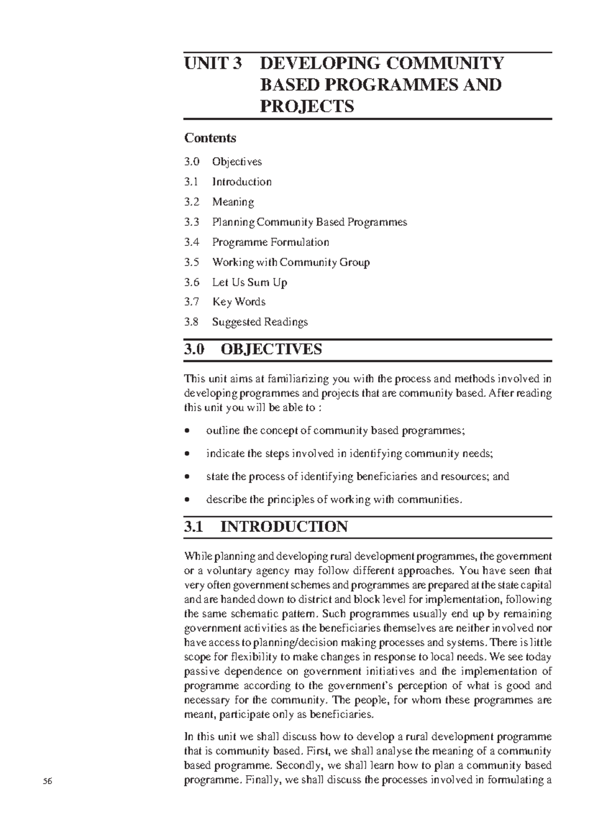 Unit-3 - Community based programme - UNIT 3 DEVELOPING COMMUNITY BASED ...
