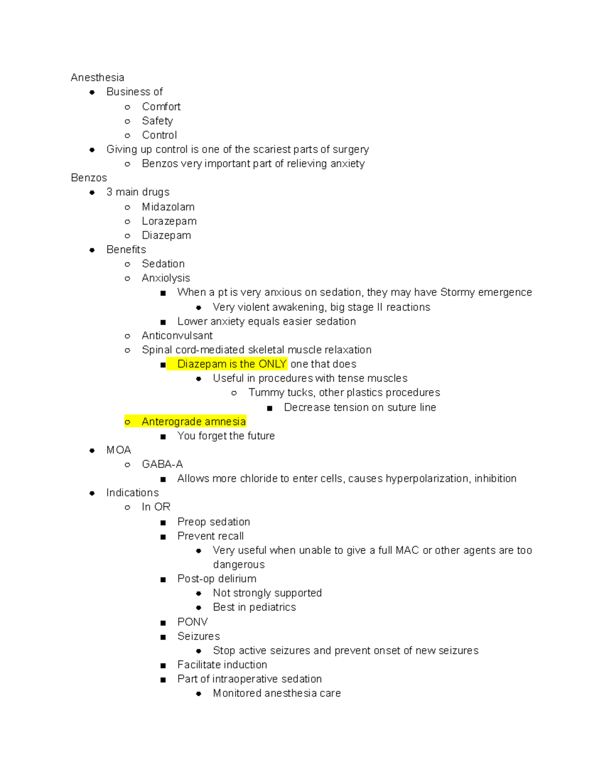 Anesthesia Pharmacology - Benzos and barbiturates - Anesthesia Business ...