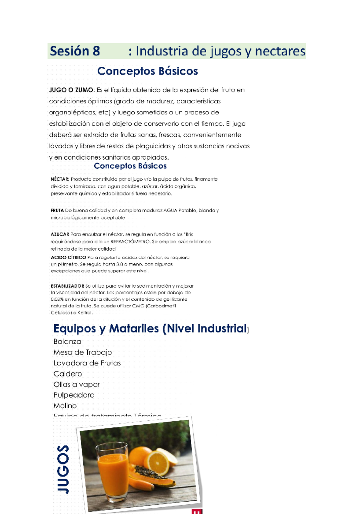 Nectar - conceptos del proceso de néctar - Sesión 8 : Industria de ...