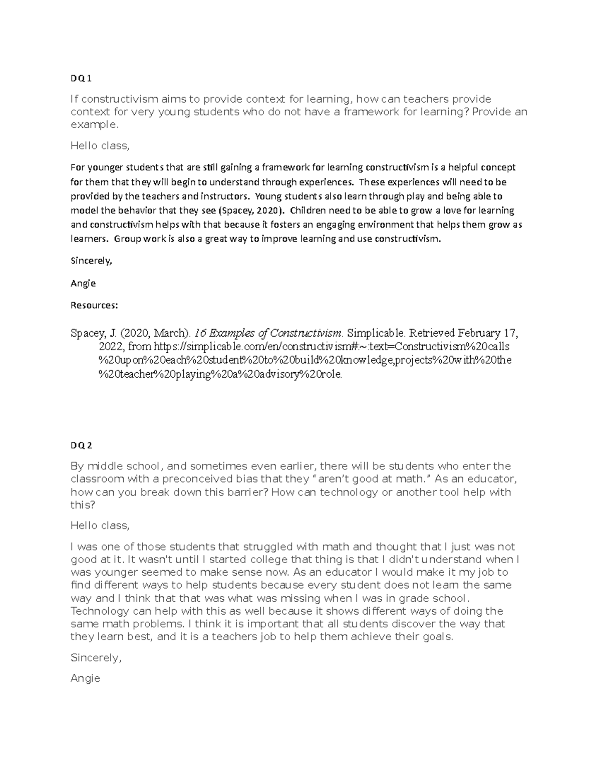 Week 2 - Week 2 DQ 1 & 2 - ELM-470 - GCU - Studocu