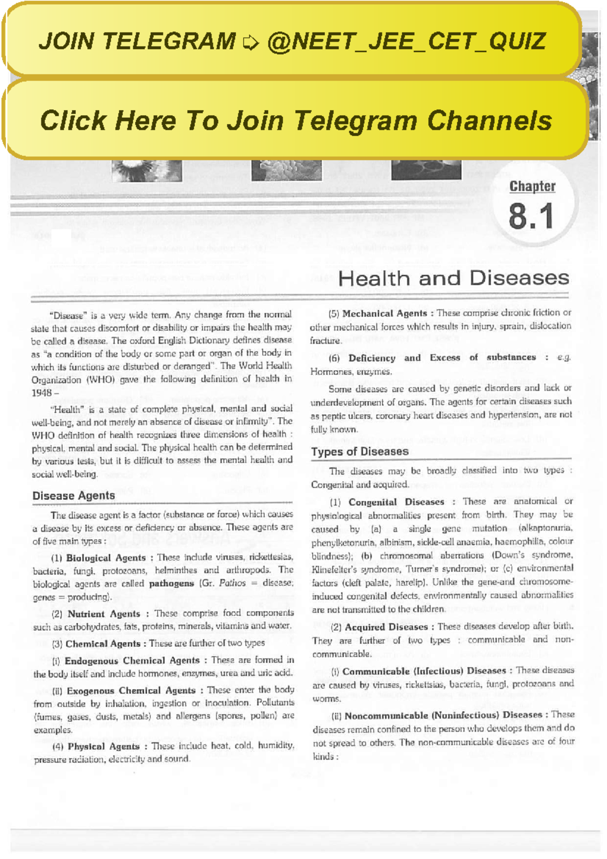 33. Human Health AND Disease PART 1 Biology Notes - Cell Biology ...
