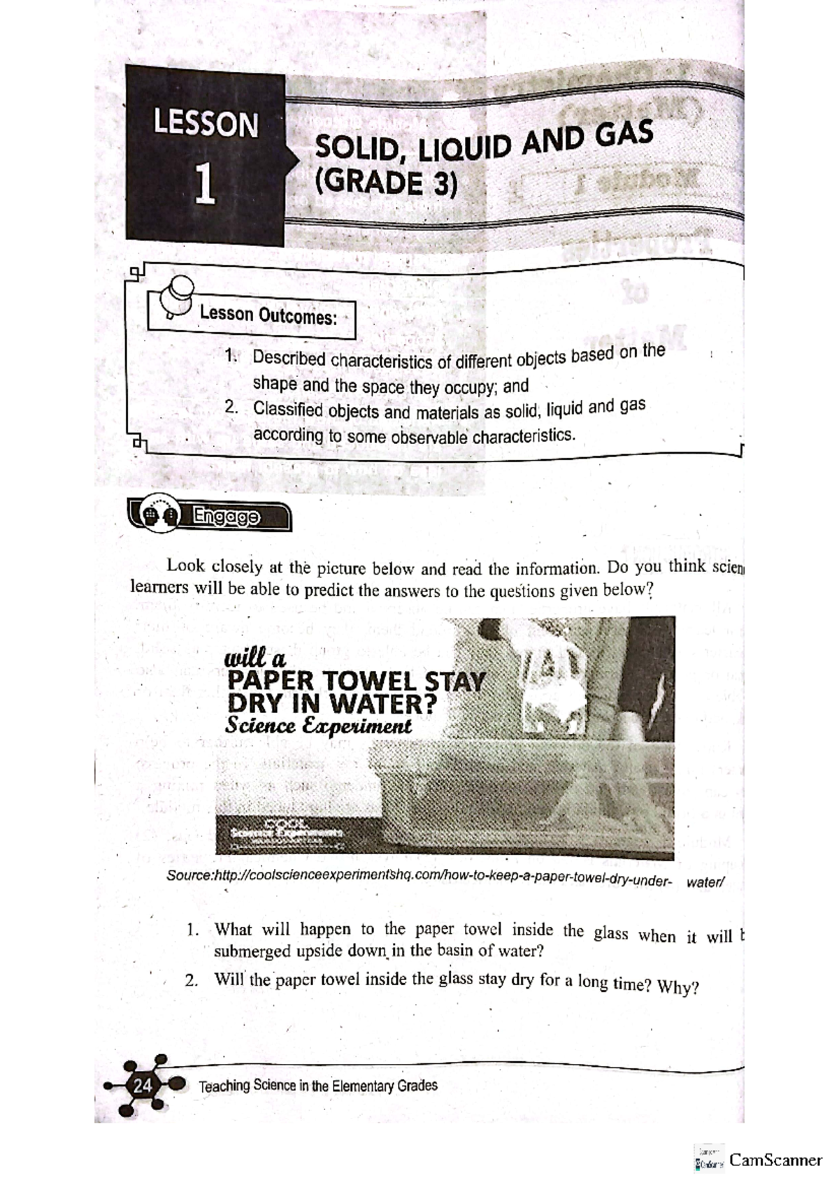 Lesson 1 Grade 3 - LESSON SOLID, LIQUID AND GAS 1 (GRADE 3) Lesson ...