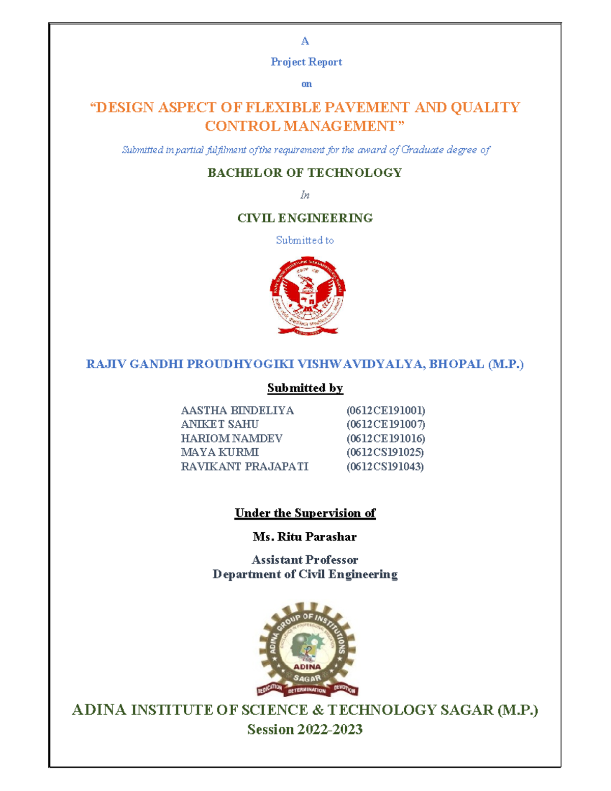 Major Project File Certificates 1 - A Project Report on “DESIGN ASPECT ...