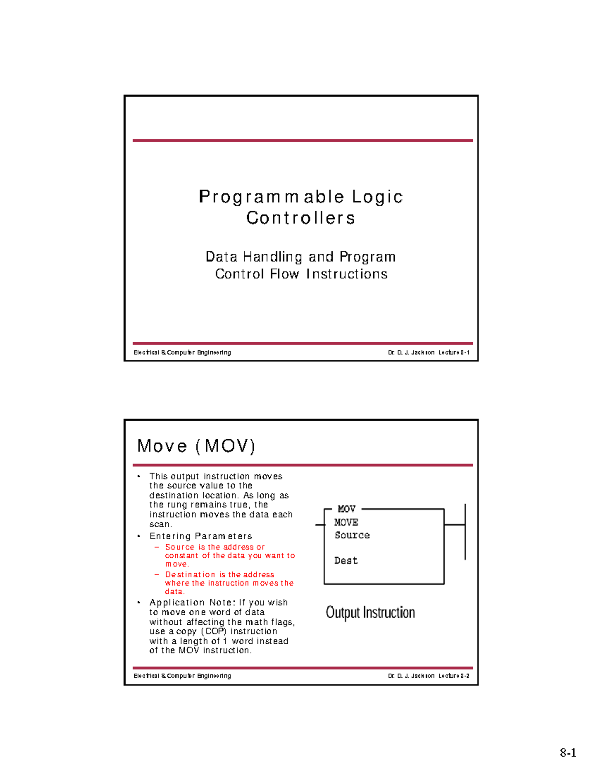 Lec 8 - Data Handling and Program Control Flow Instructions ...