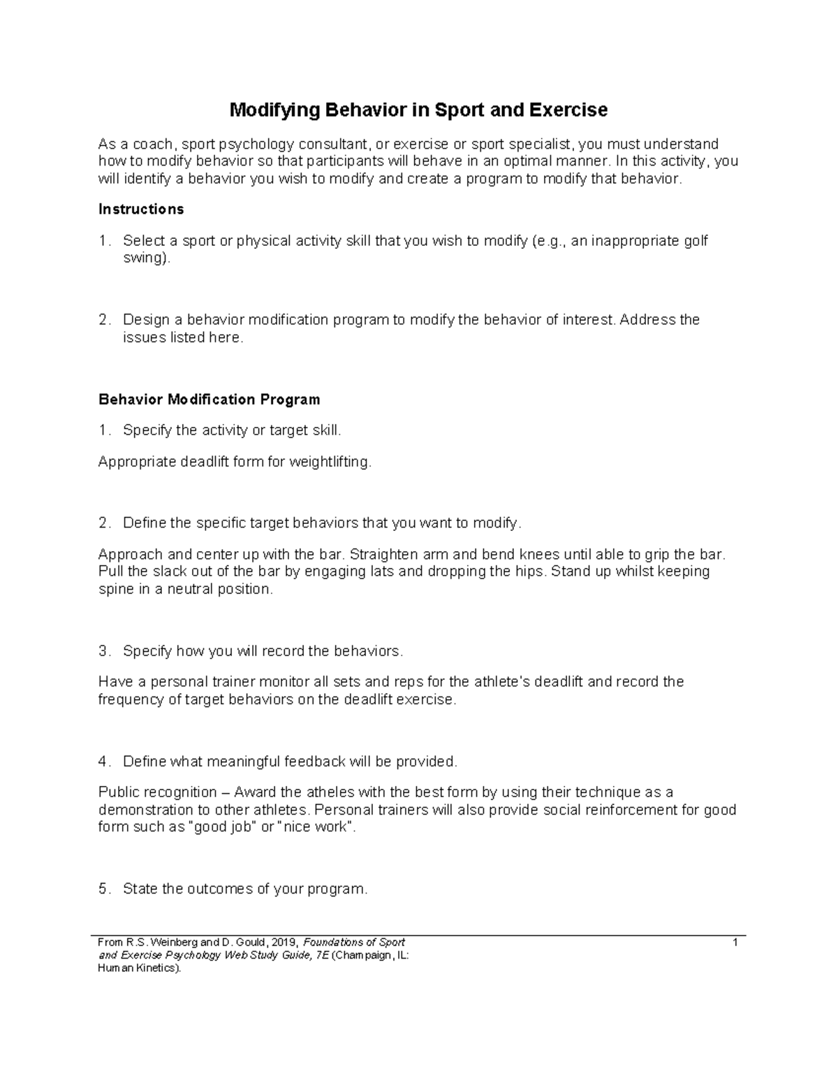 C07 Modify Behav Sport Exer - Modifying Behavior in Sport and Exercise ...