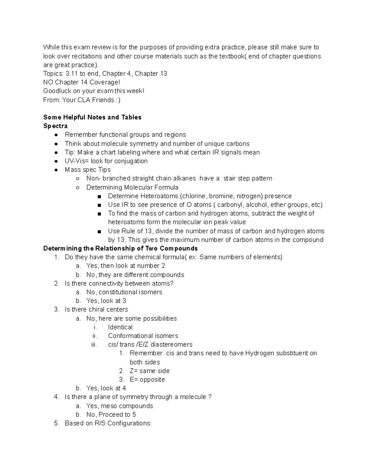 Exam 2 2023 CLA Review - Summary Freshman Chemistry II - While this ...