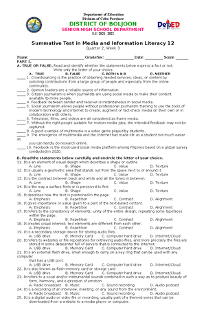 Sample-TOS - Sample Table of Specifications - Table of Specifications ...