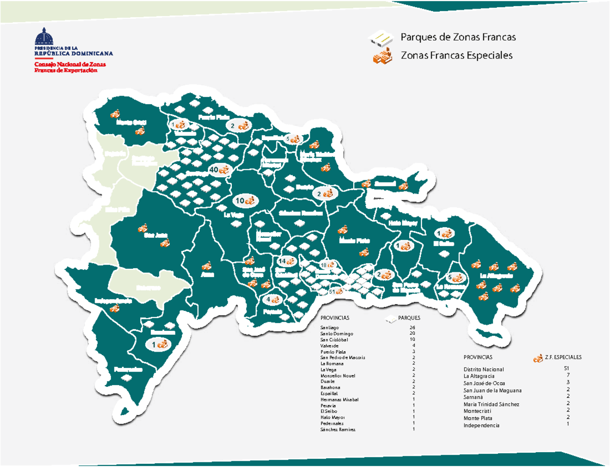 Mapa del Sector de Zonas Francas - hh 40 10 1 4 14 51 18 5 2 1 1 2 2 1 ...