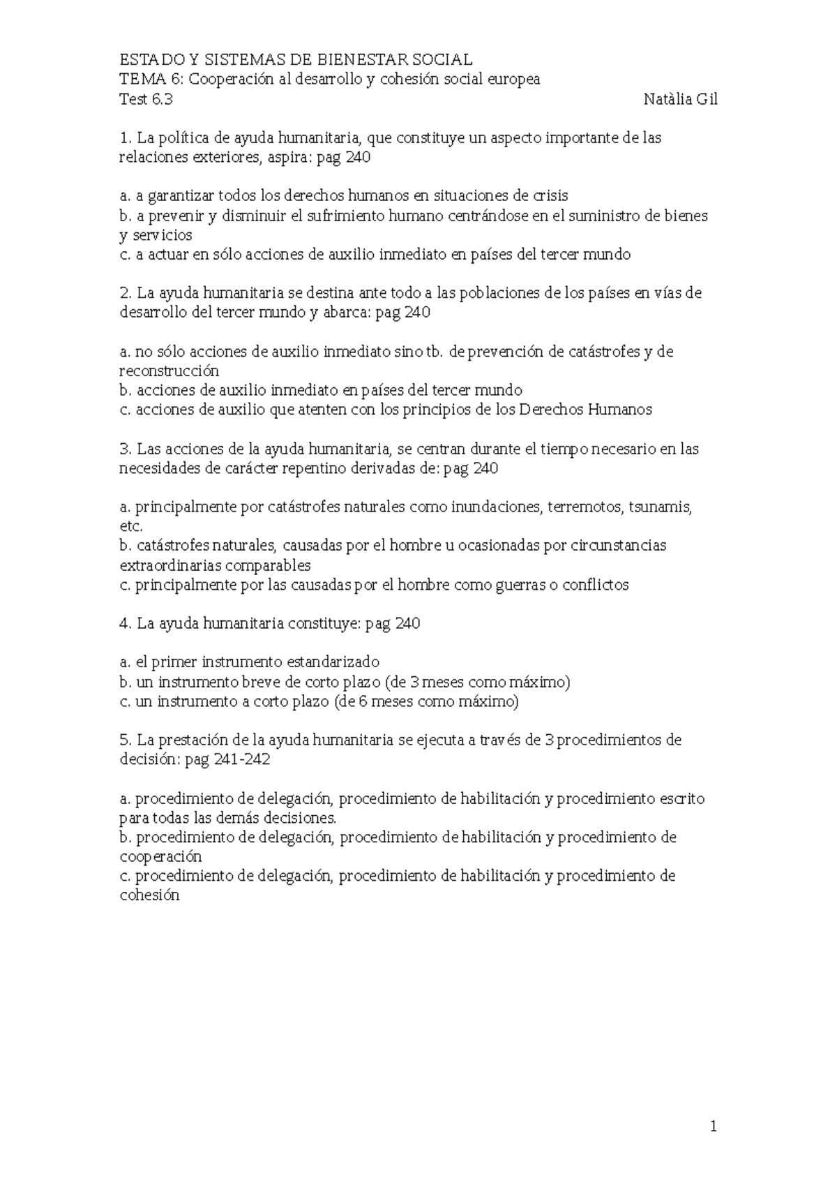 Práctica tema 6 - 3 - ESTADO Y SISTEMAS DE BIENESTAR SOCIAL TEMA 6: al ...