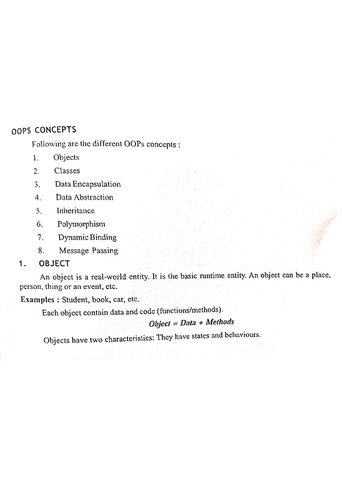 C++ Notes - Useful for all university students - OOPS CONCEPTS ...