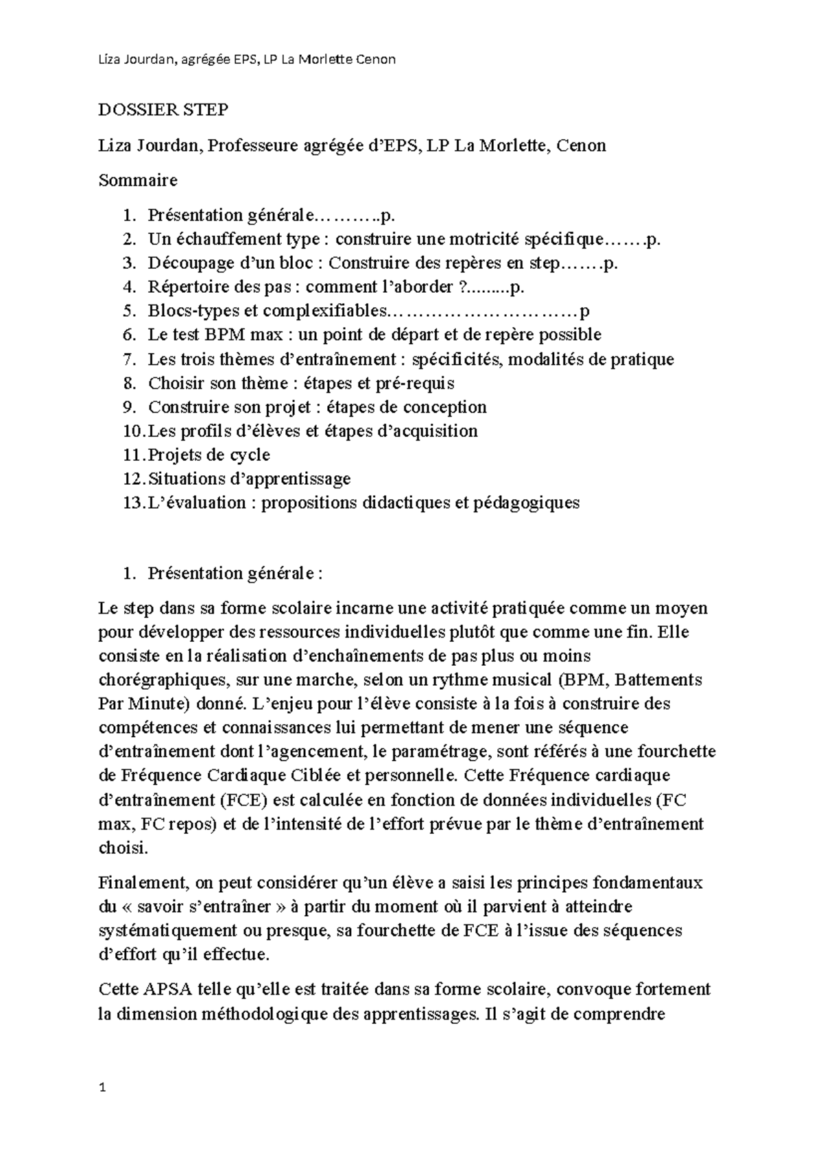 Dossier-step-complet - DOSSIER STEP Liza Jourdan, Professeure agrégée d ...