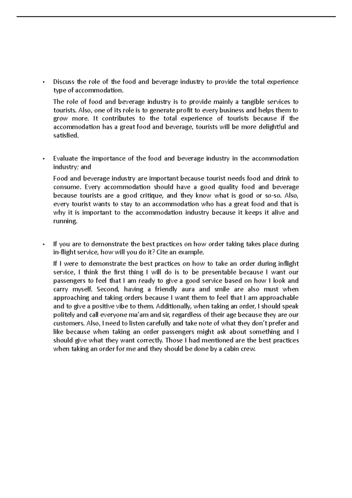 Discuss The Role Of The Food And Beverage Industry The Role Of Food