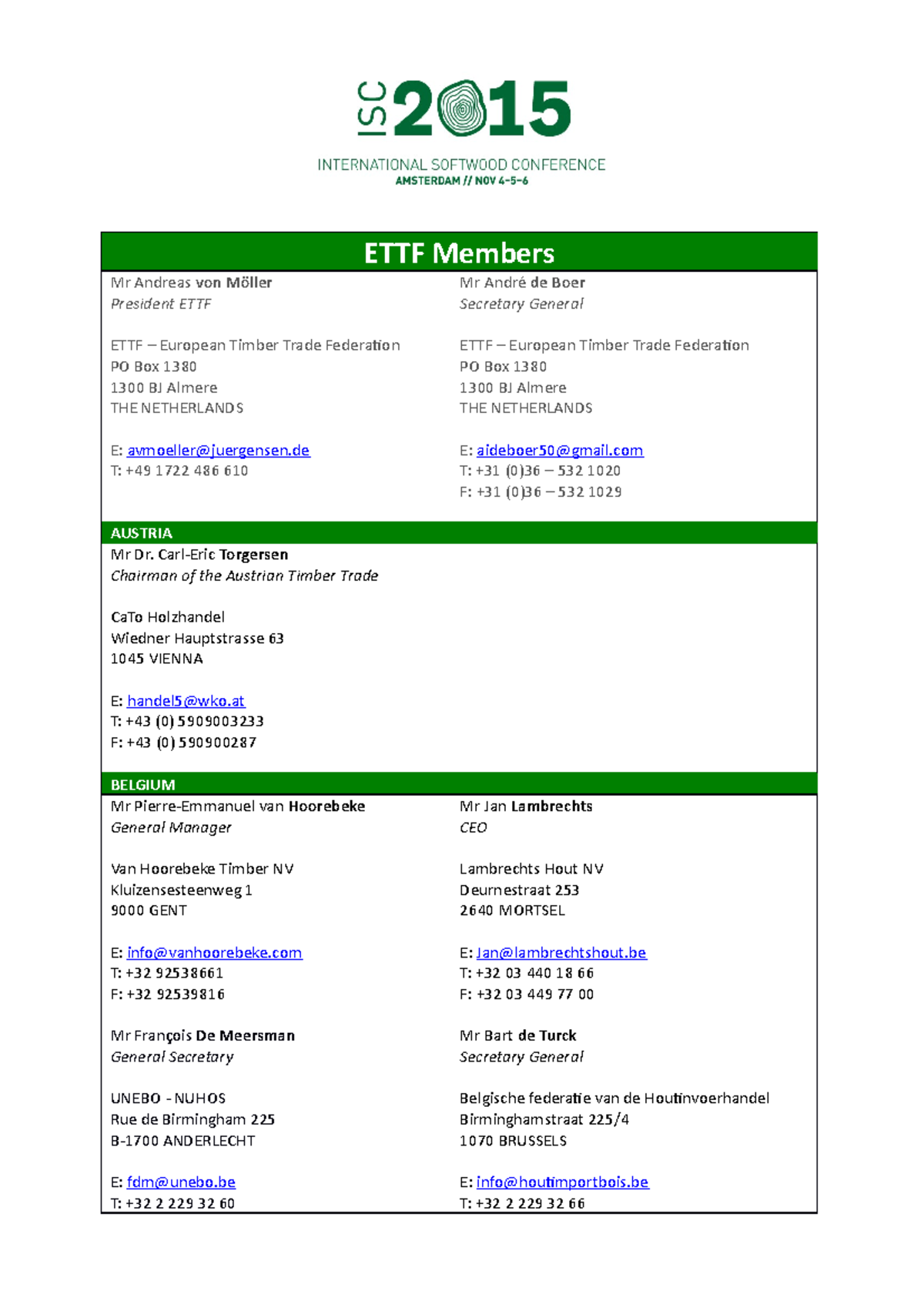 ISC2015 participantslist 18nov2015 - ETTF Members Mr Andreas von Möller ...