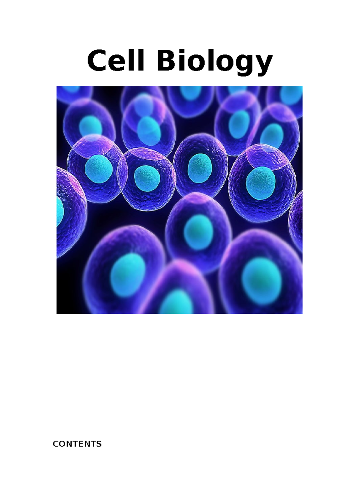 Unit 5 - cell biology DISTINCTION!! - CONTENTS Cell Biology Page ...