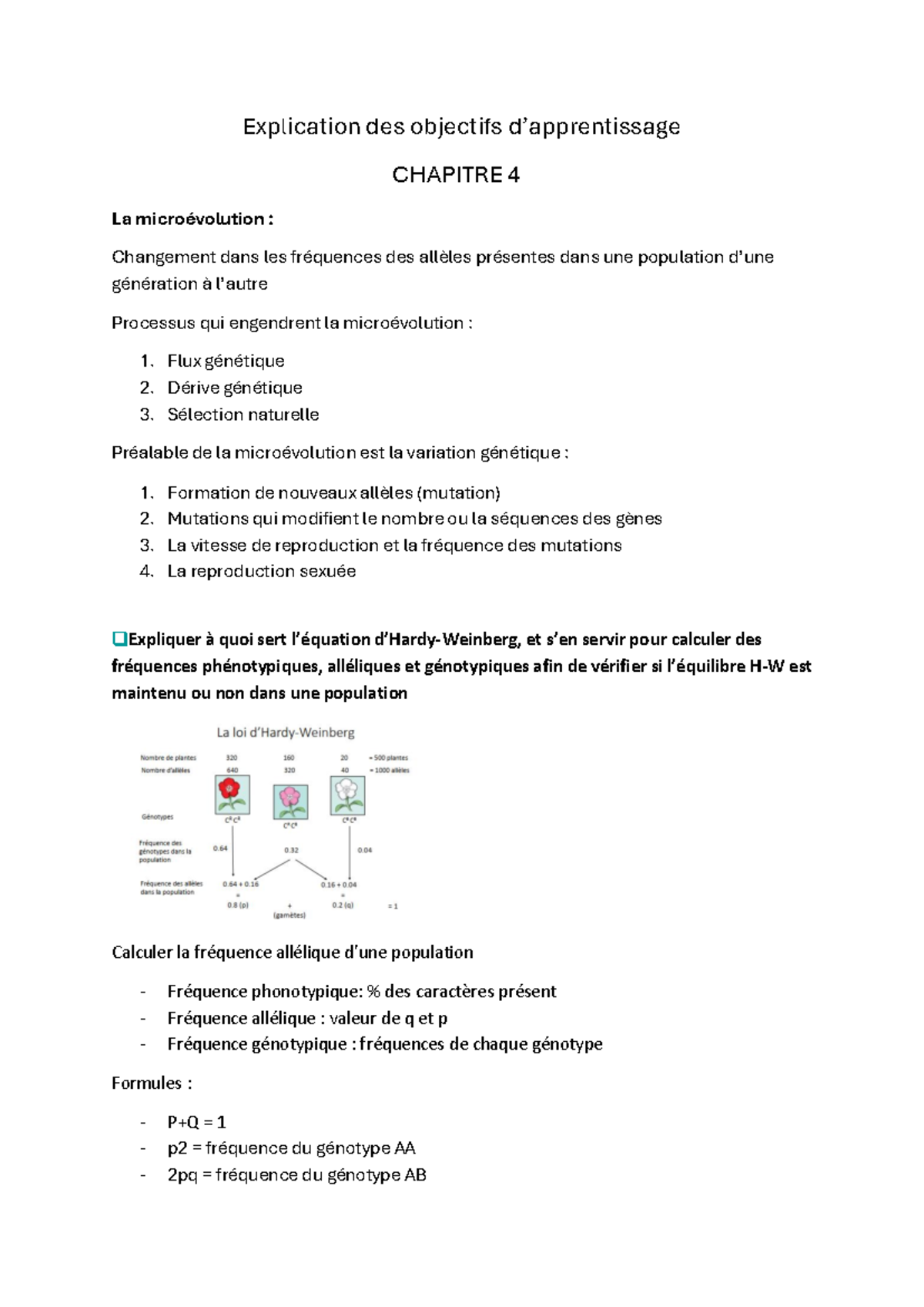 Explication des objectifs d’apprentissage - Explication des objectifs d ...