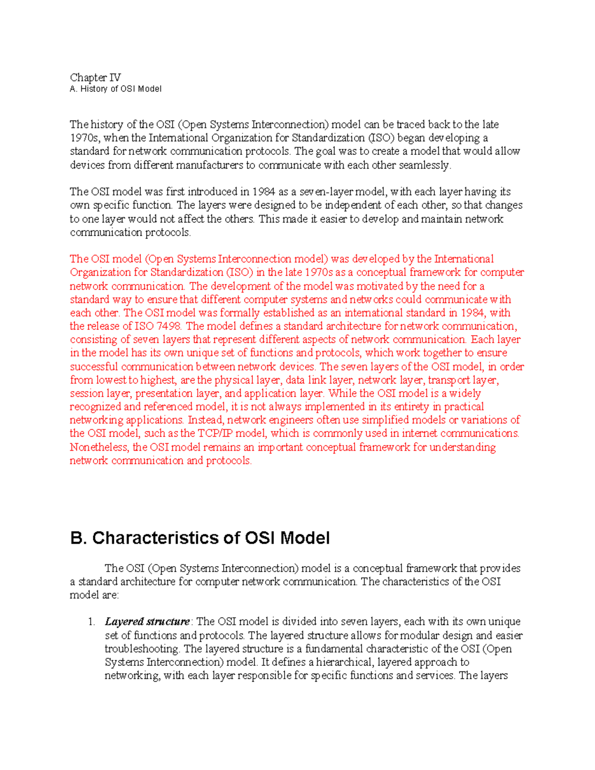 NET 101 Chapter IV OSI Model - Chapter IV A. History of OSI Model The ...