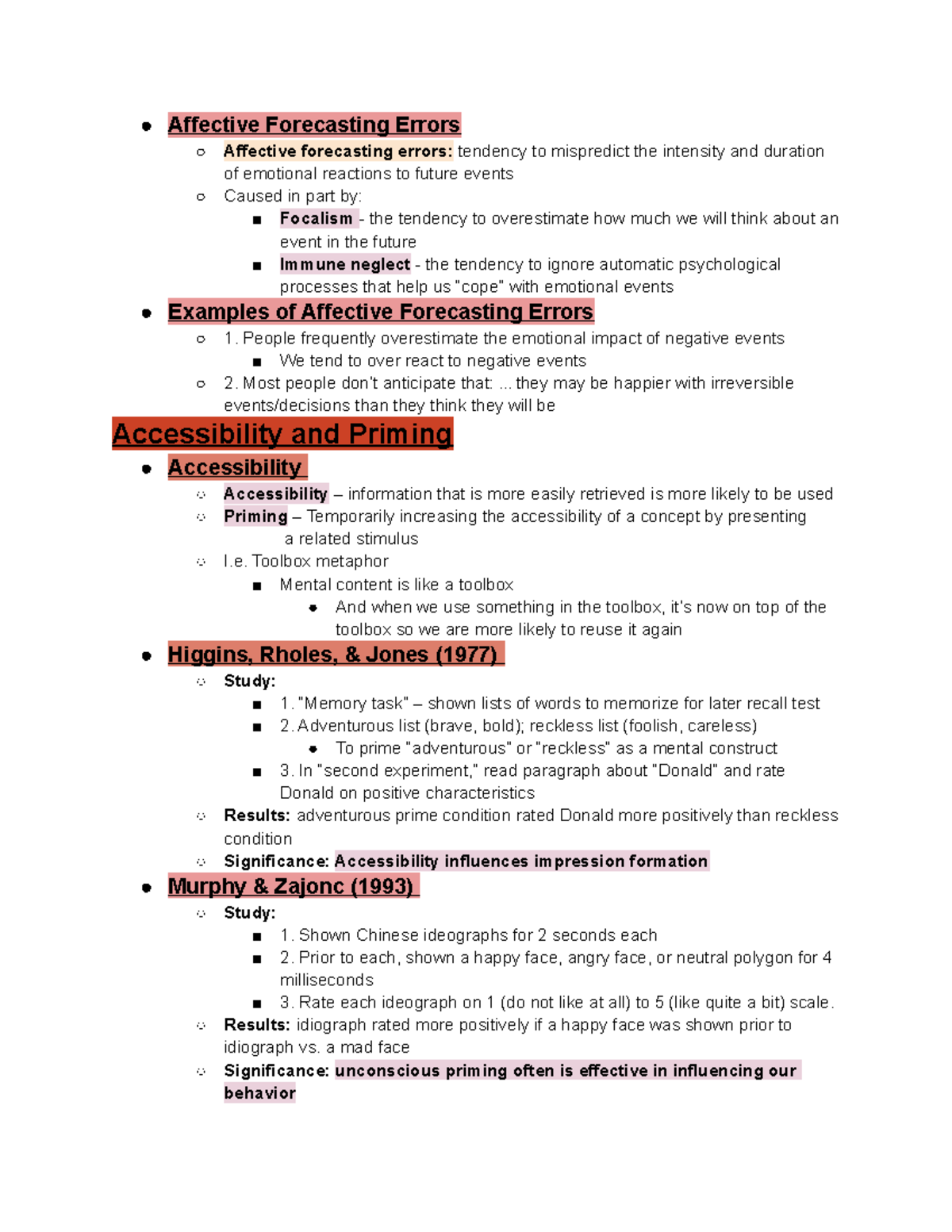 Lec13 Social Cognition III Attitudes intro - Affective Forecasting ...