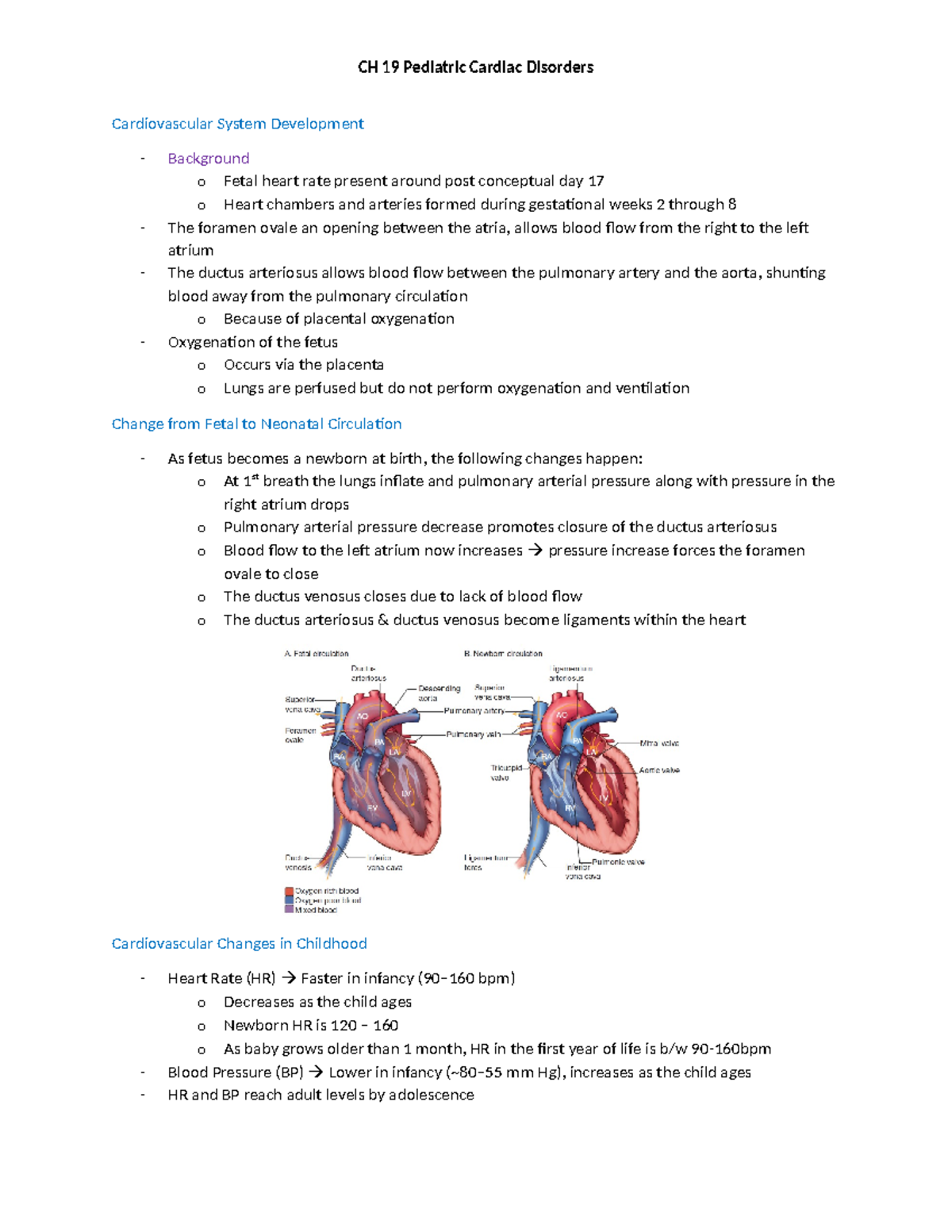 CH 19 Pediatric Cardiac Disorders - CH 19 Pediatric Cardiac Disorders ...