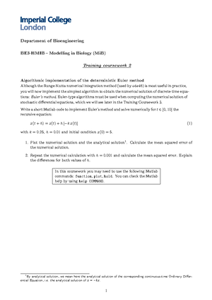Modelling in Bio Slides - Modelling in Biology ####### Prof Guy-Bart ...