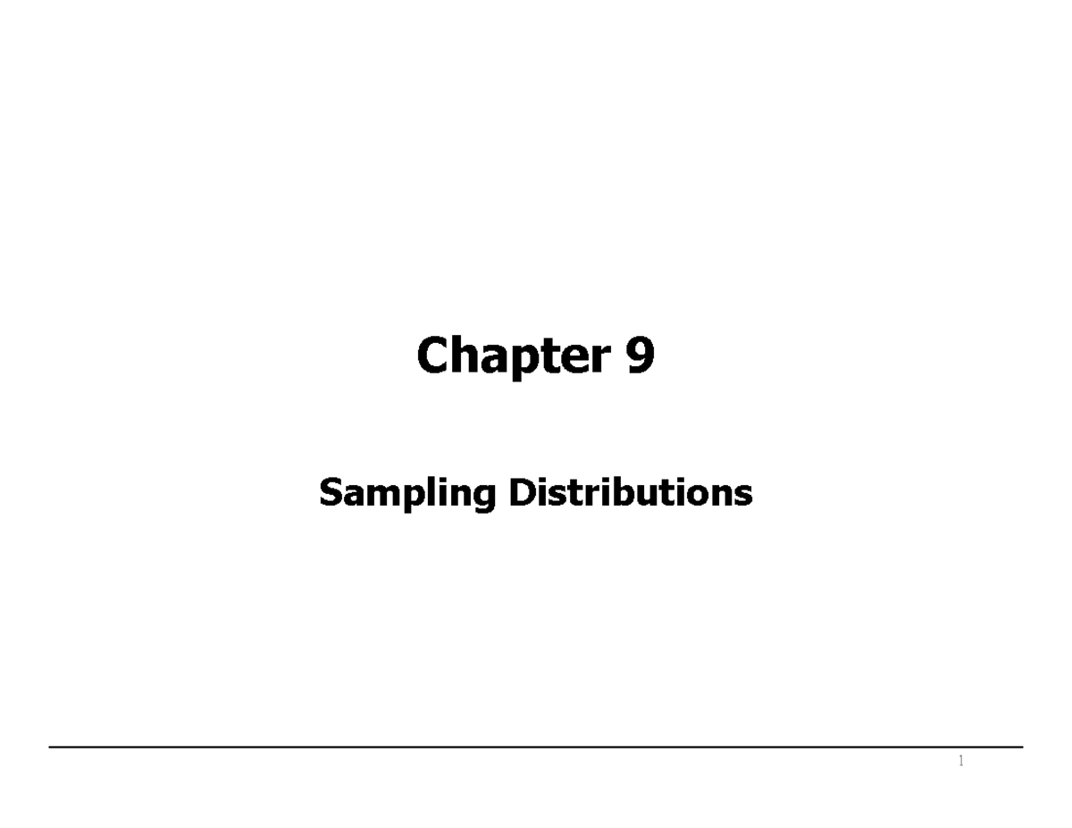Lecture 06 one per Slide - Chapter 9 Sampling Distributions © 2015 Cengage Learning. All Rights ...