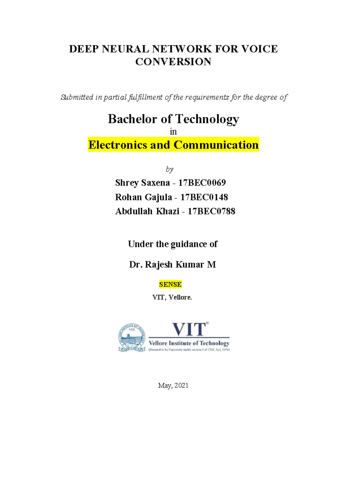FInal Thesis (Capstone Project)-1 2 - DEEP NEURAL NETWORK FOR VOICE ...