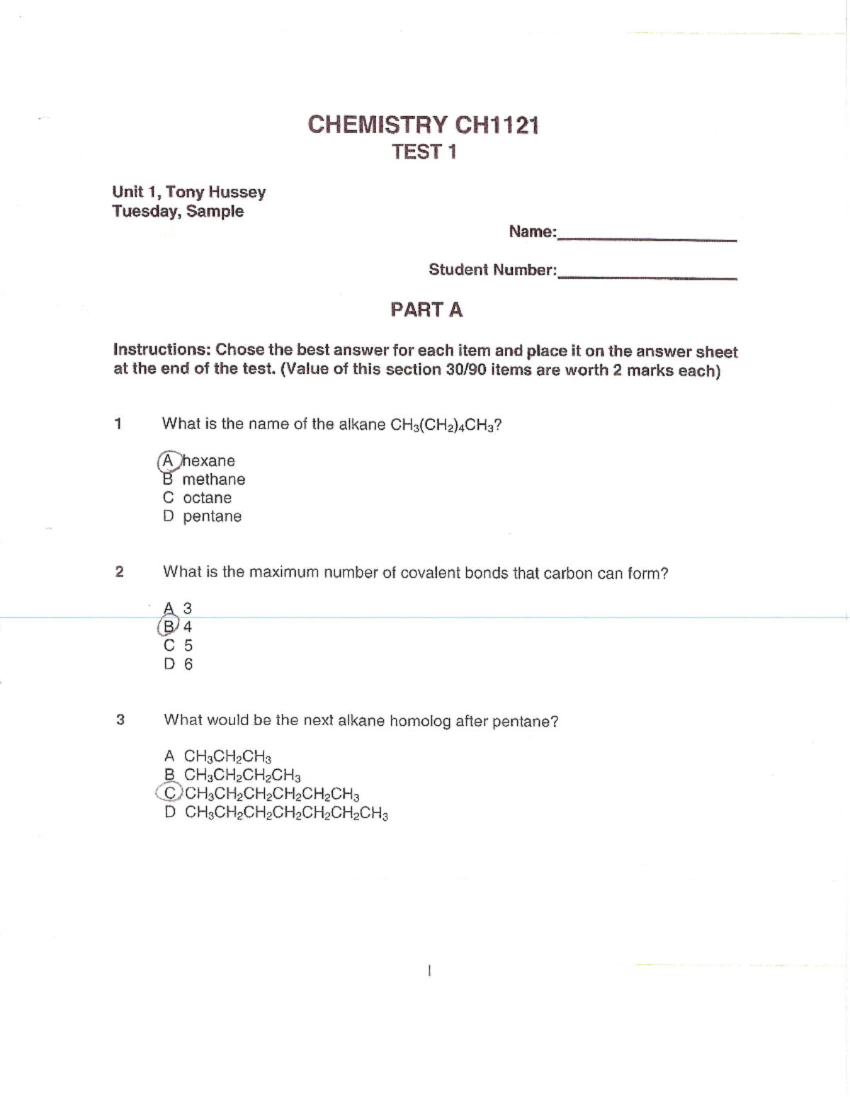 Chemistry Workbook Answers - Unit 1 – Organic / Polymer Chemistry ...