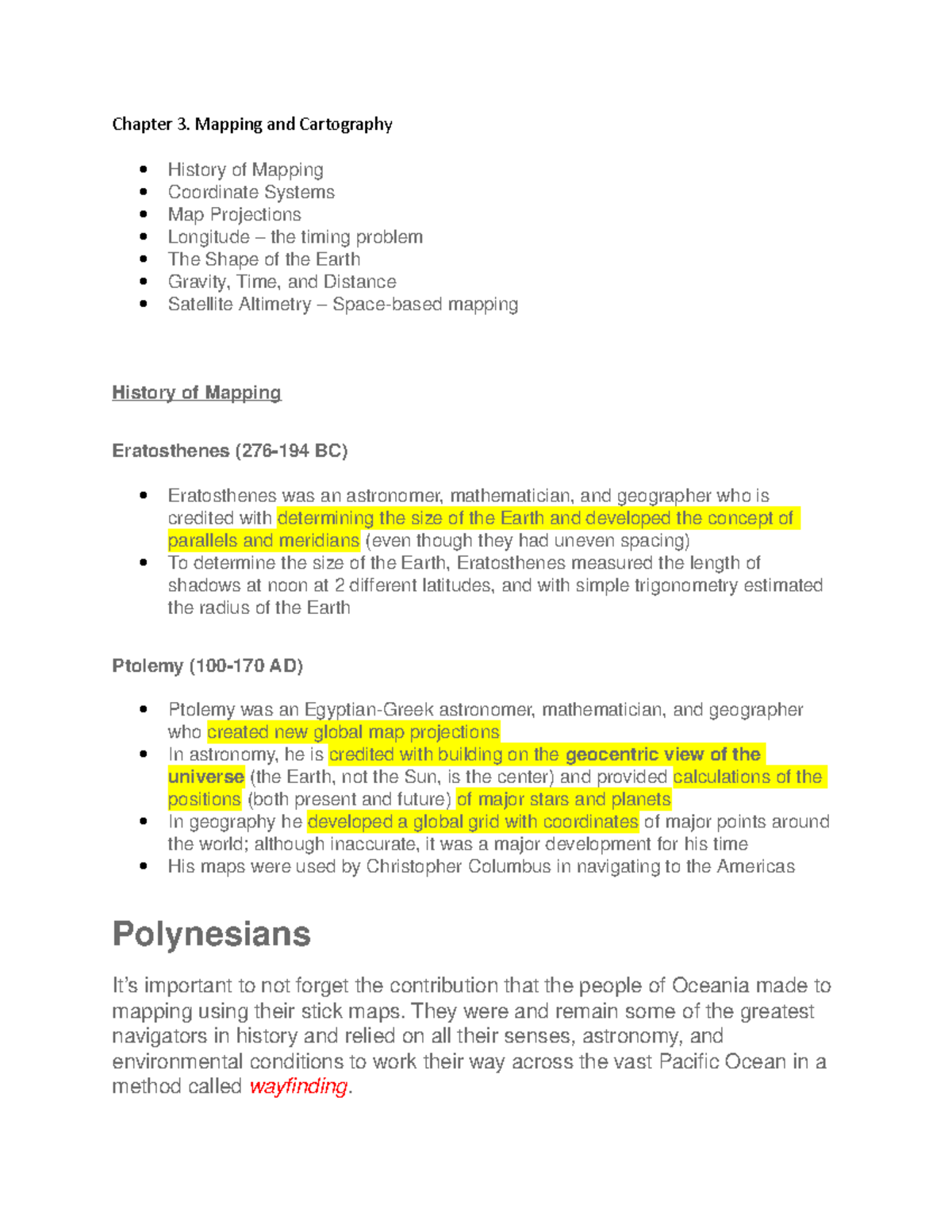 Ch3 Mapping & Cartography - Chapter 3. Mapping and Cartography History ...