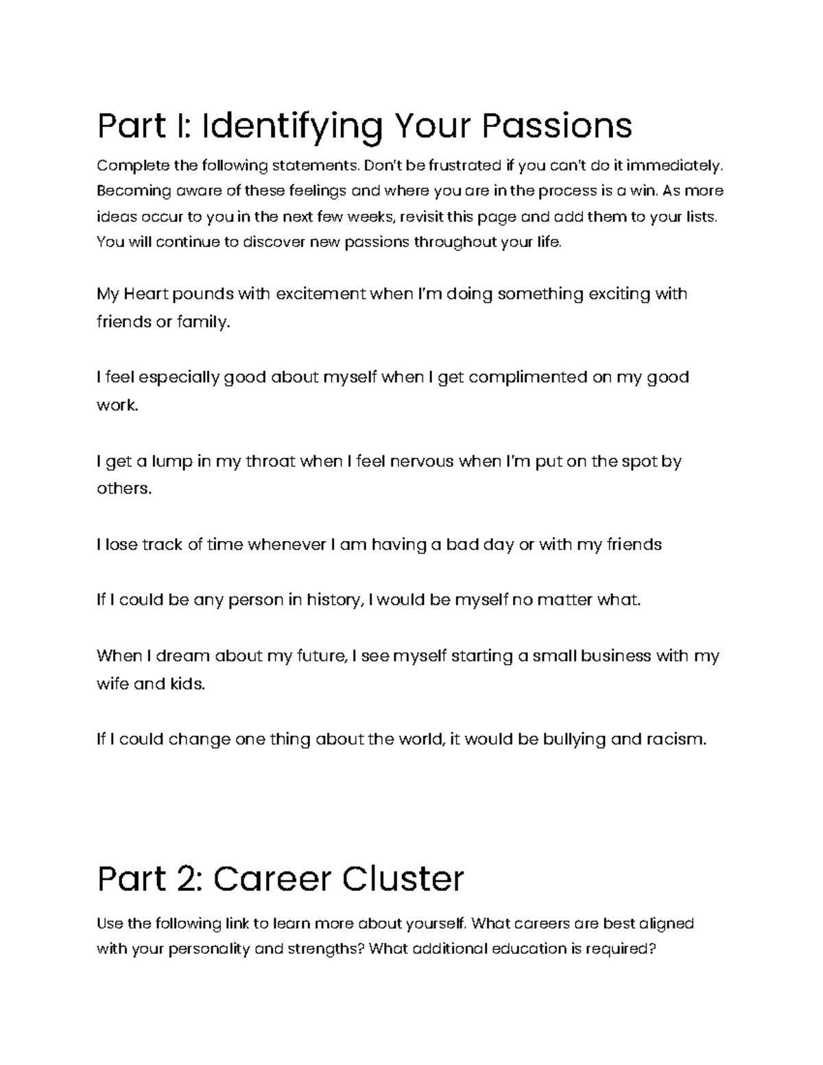 Identifying Your Passions (Revised 2023) - Part I: Identifying Your ...