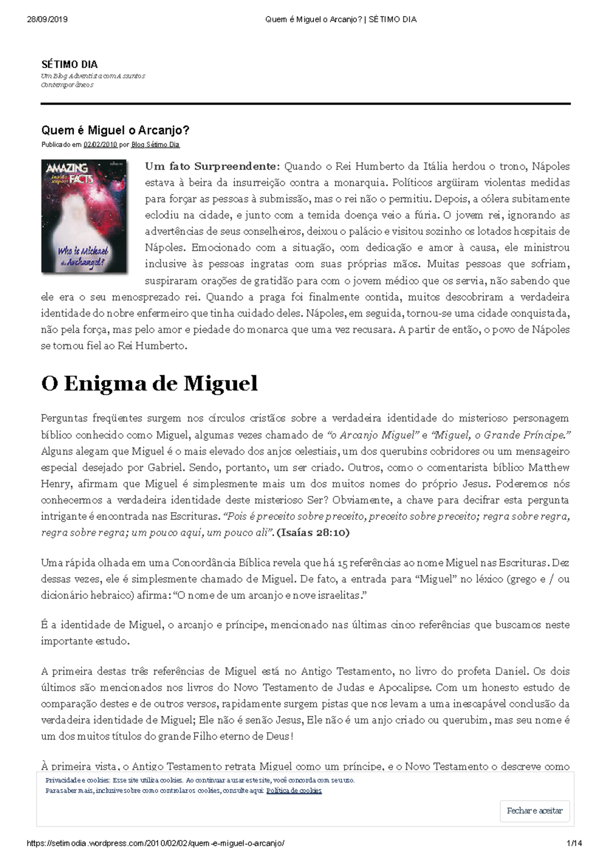 Quem é Miguel o Arcanjo - Quem é Miguel o Arcanjo? Publicado em 02/02/2010 por Blog Sétimo Dia ...