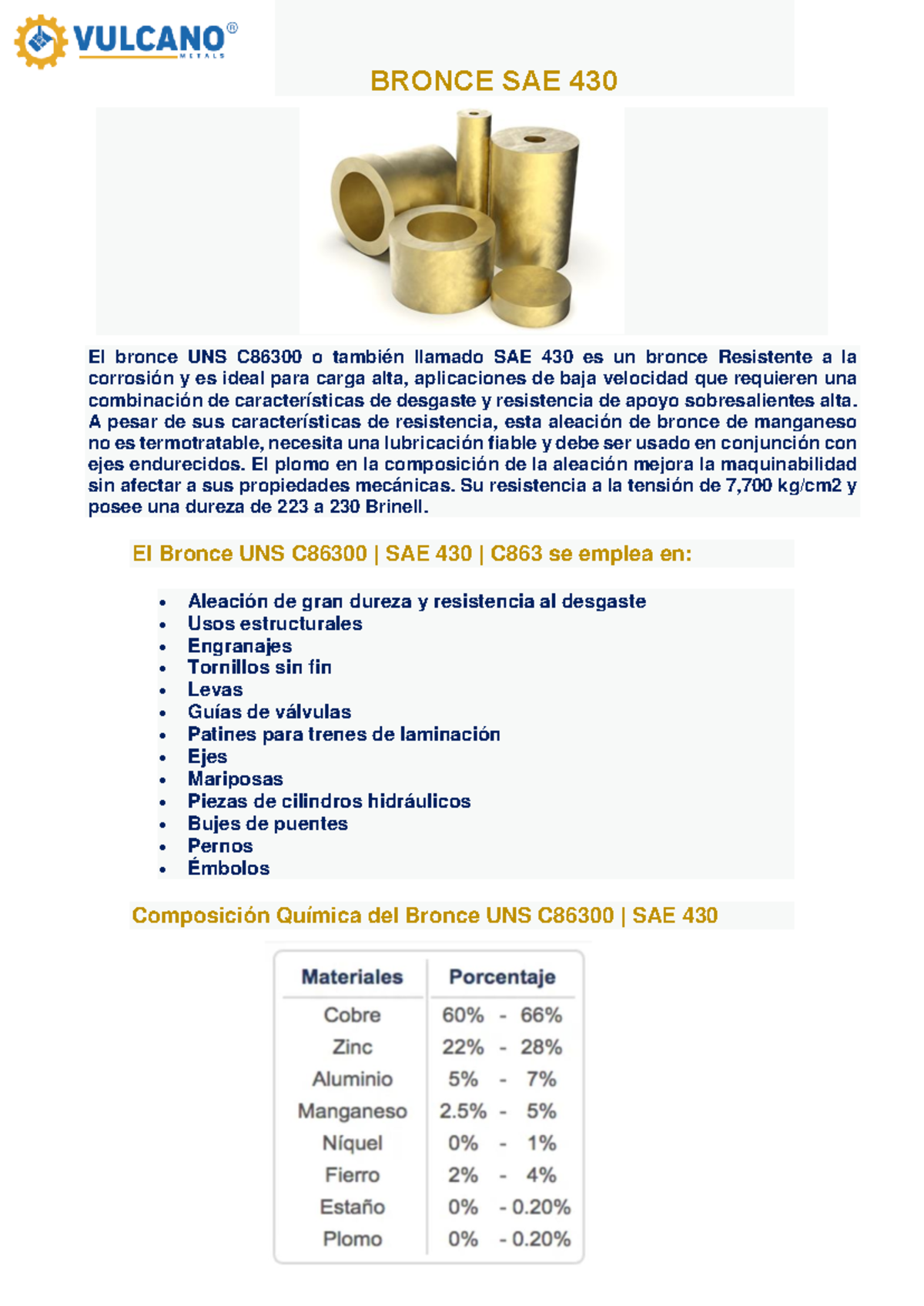 Bronce SAE 430 - Ficha Tecnica - BRONCE SAE 430 El bronce UNS C86300 o ...