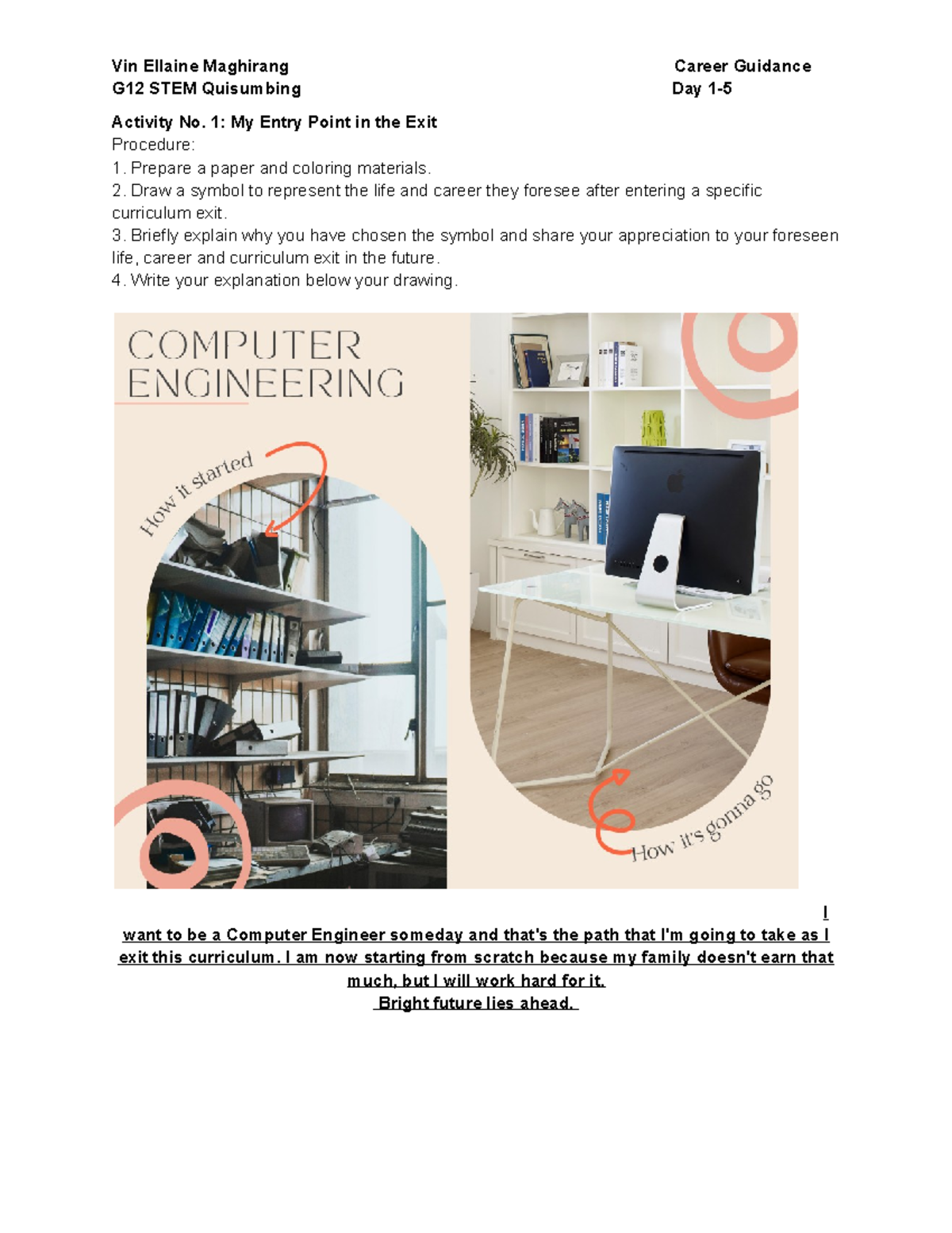 Career Guidance - These are my outputs - G12 STEM Quisumbing Day 1 ...