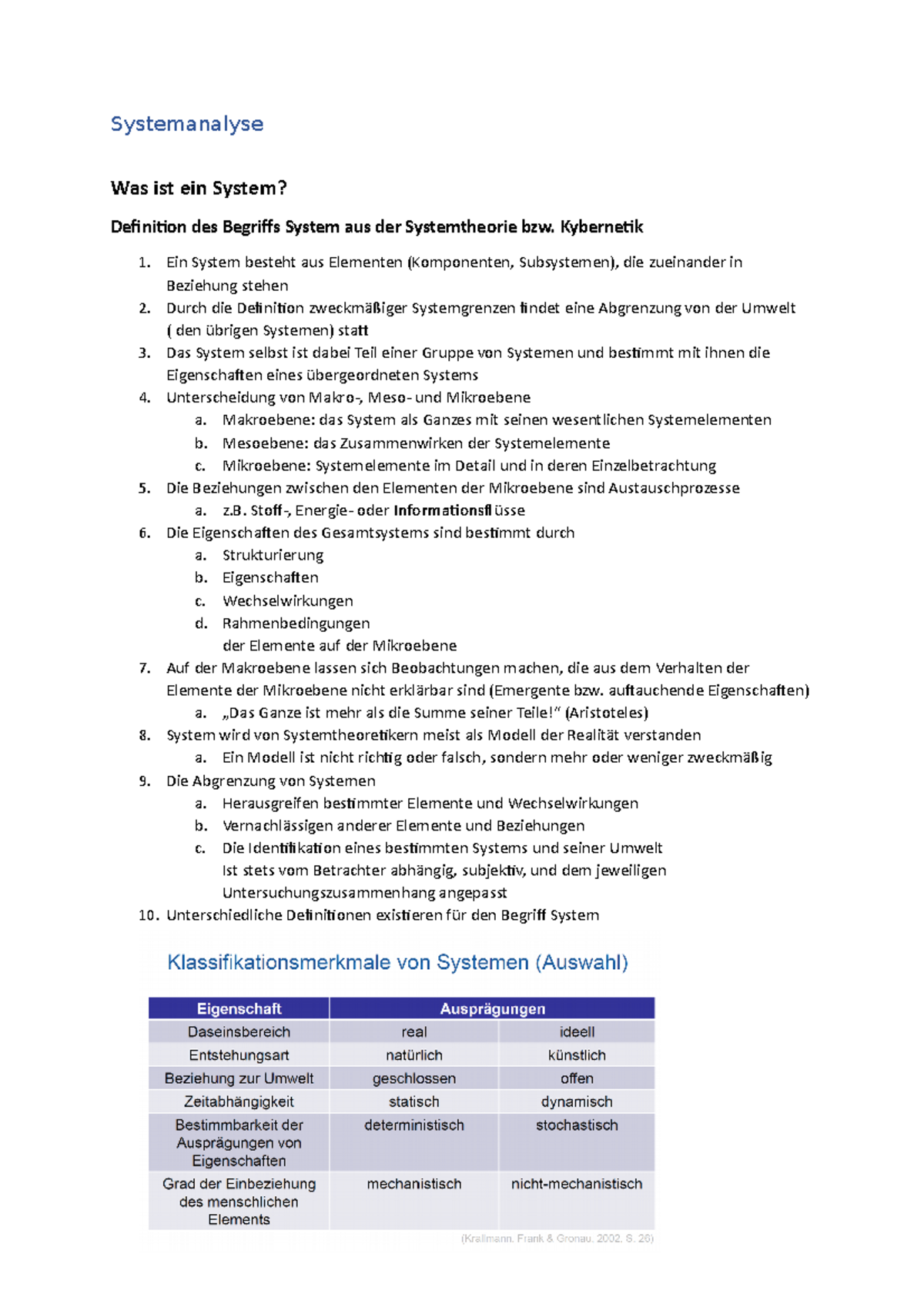 Vorlesung: Systemanalyse Zusammenfassung - Systemanalyse Was ist ein ...