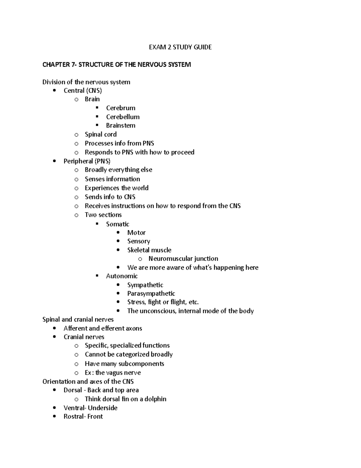 EXAM 2 Study Guide - Professor Julia Peterman - EXAM 2 STUDY GUIDE ...