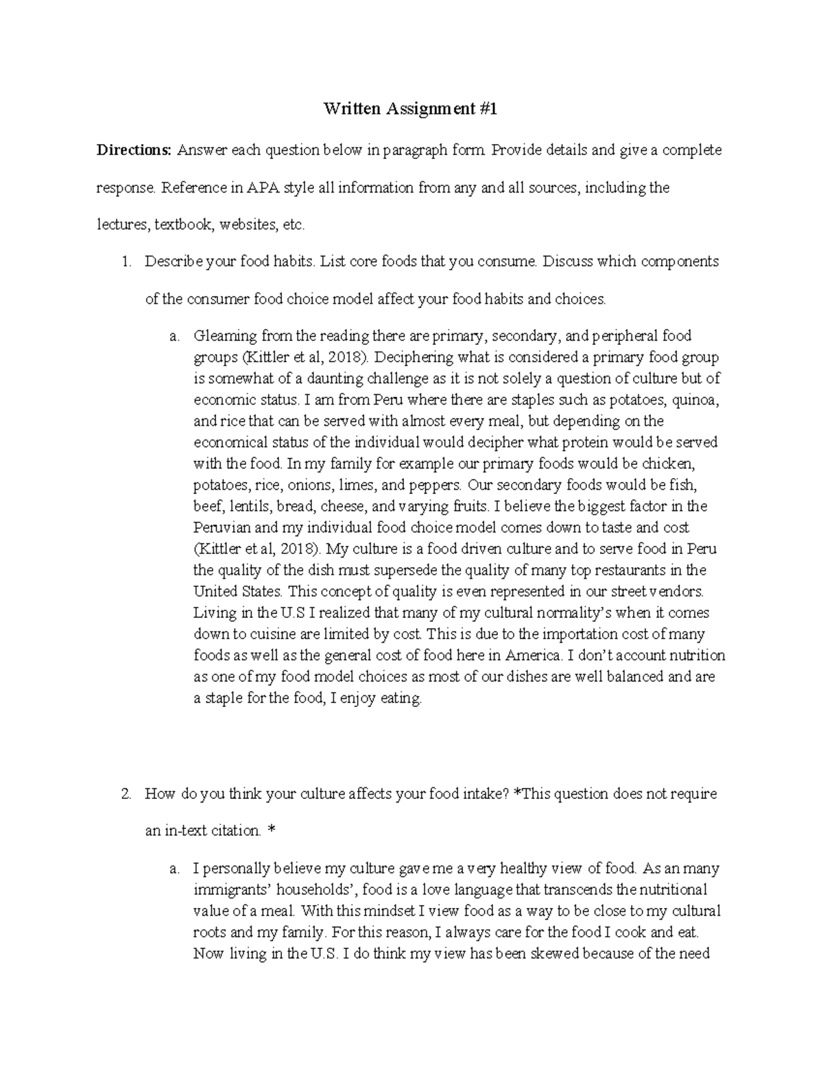 Module 1 Written Assignment #1 - Written Assignment Directions: Answer each question below in ...