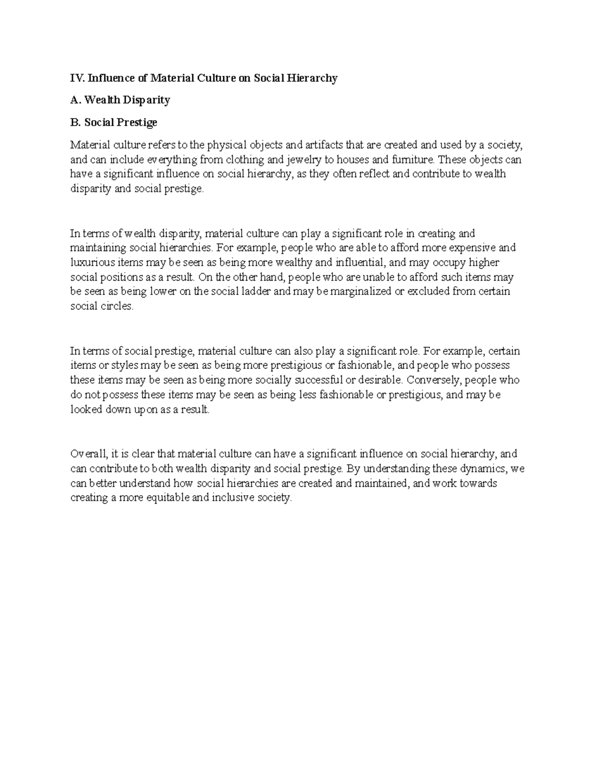 Notes on Material Culture 4 - IV. Influence of Material Culture on ...