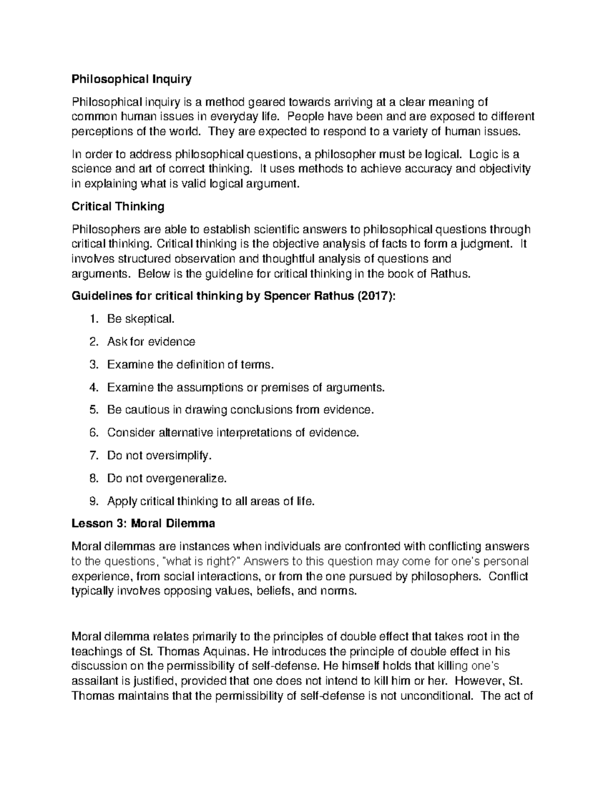 Philosophical Inquiry - Philosophical Inquiry Philosophical inquiry is ...