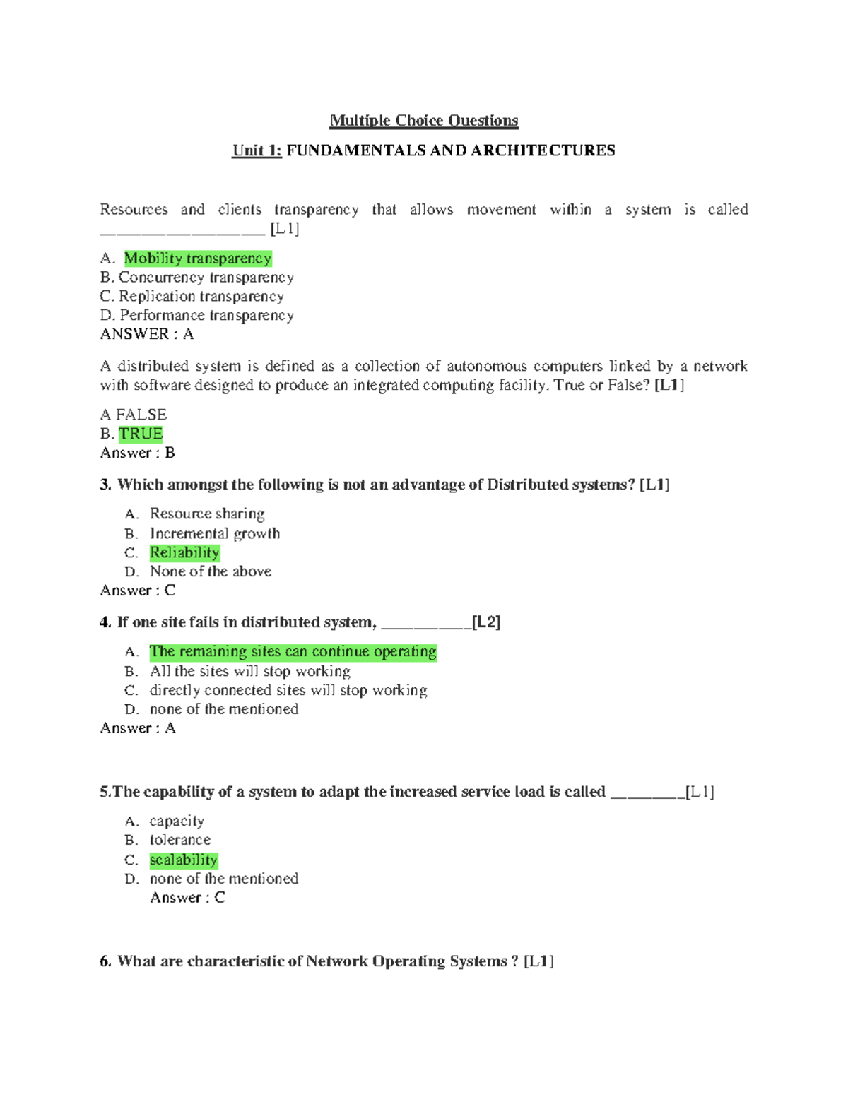 DCS MCQs Units 1,2,3 BE IT 8th Semester - Multiple Choice Questions ...