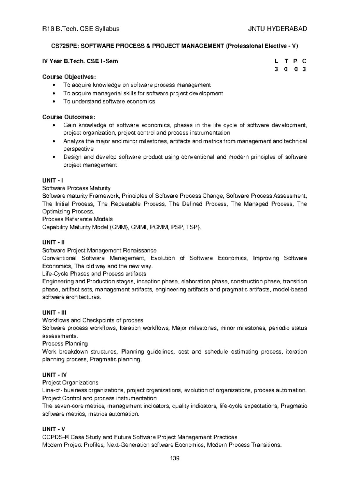 SPPM syllabus copy - I am in with your material - R18 B. CSE Syllabus ...