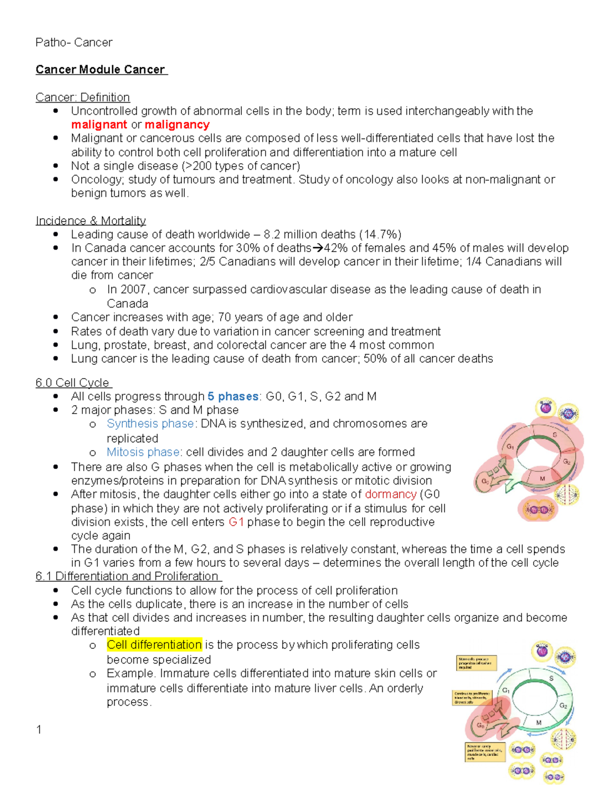 Patho- Cancer Module Cancer - Cancer Module Cancer Cancer: Definition ...