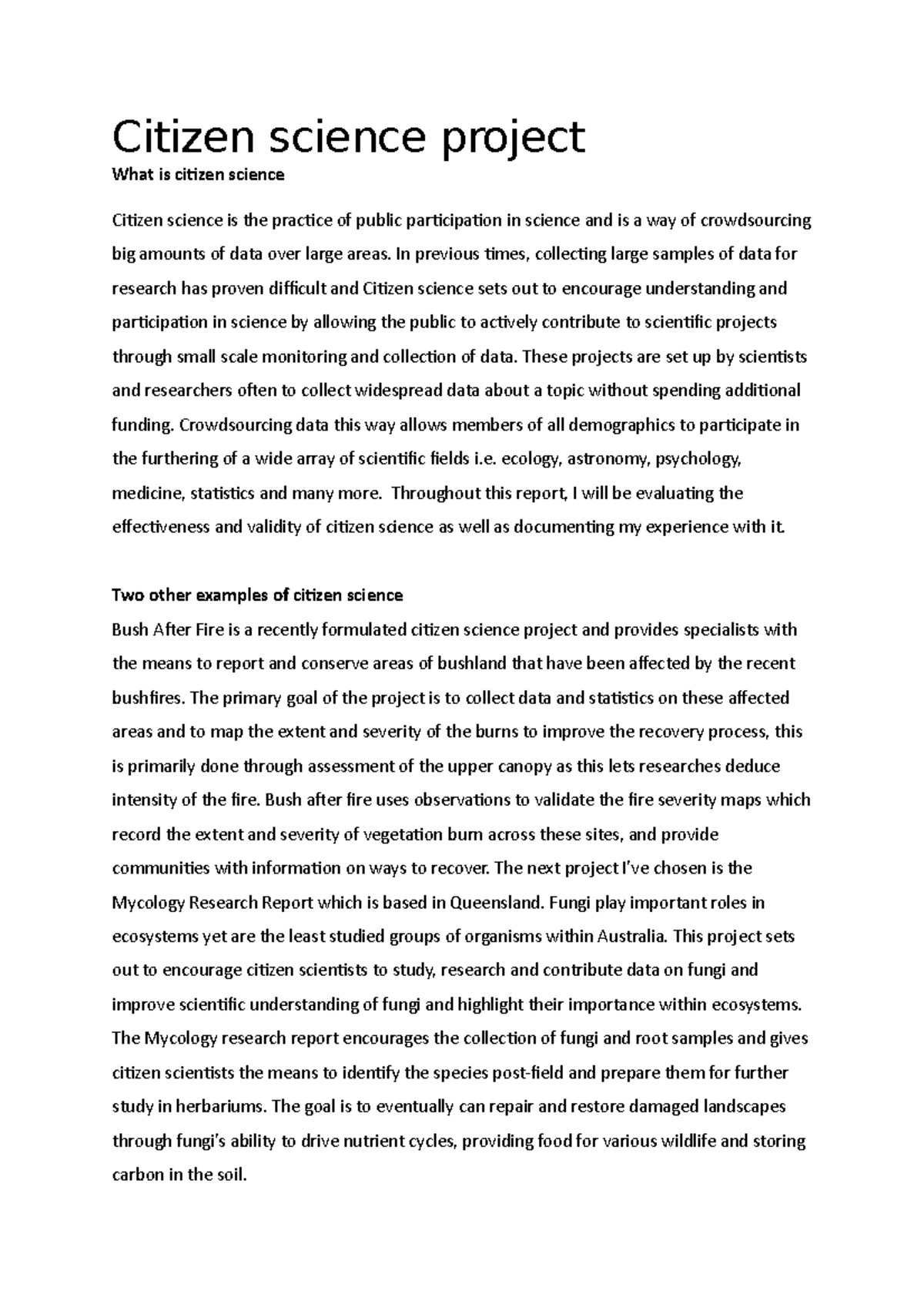 Citizen science project - In previous times, collecting large samples ...