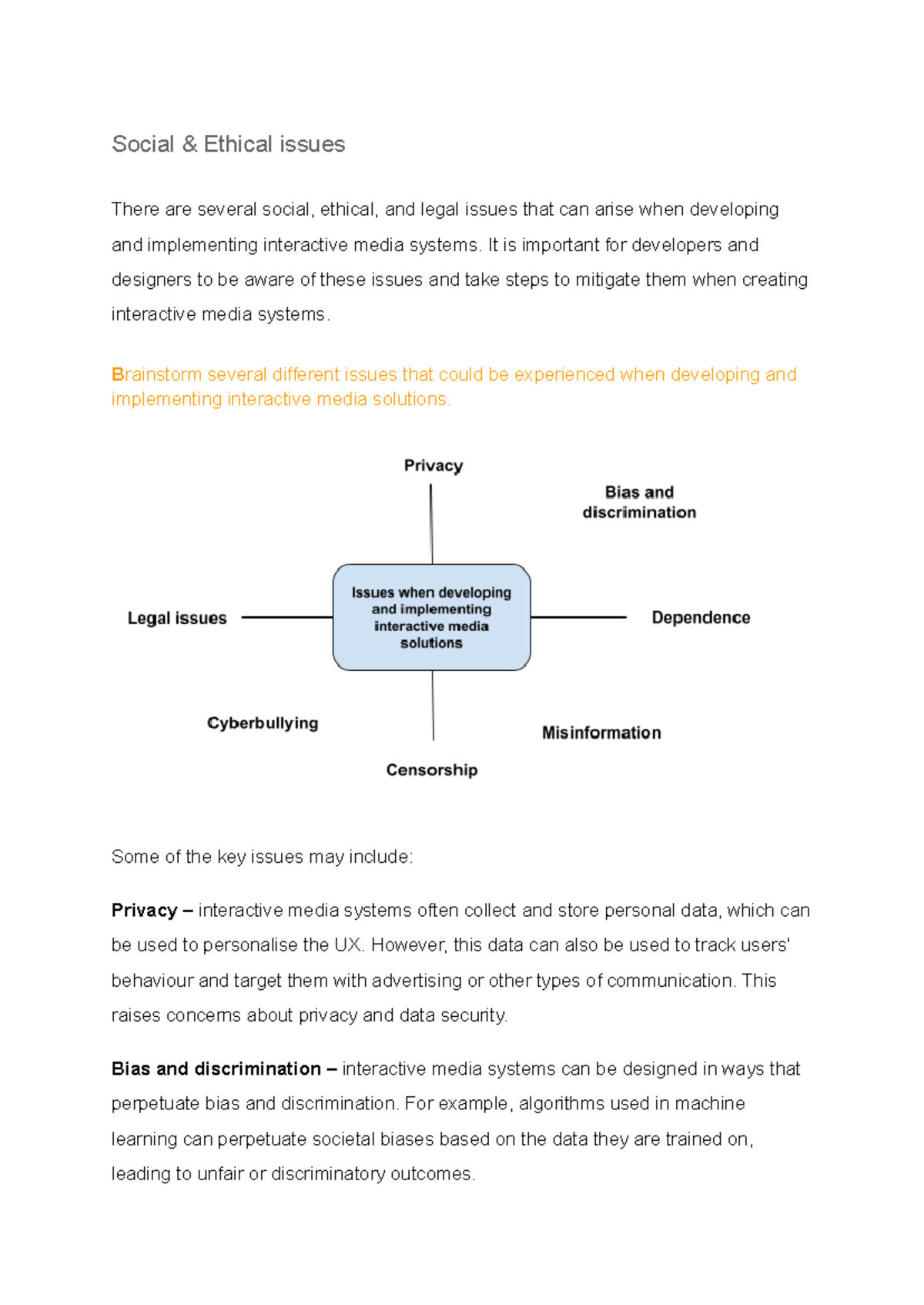 Social & Ethical issues - interactive media and the user experience ...