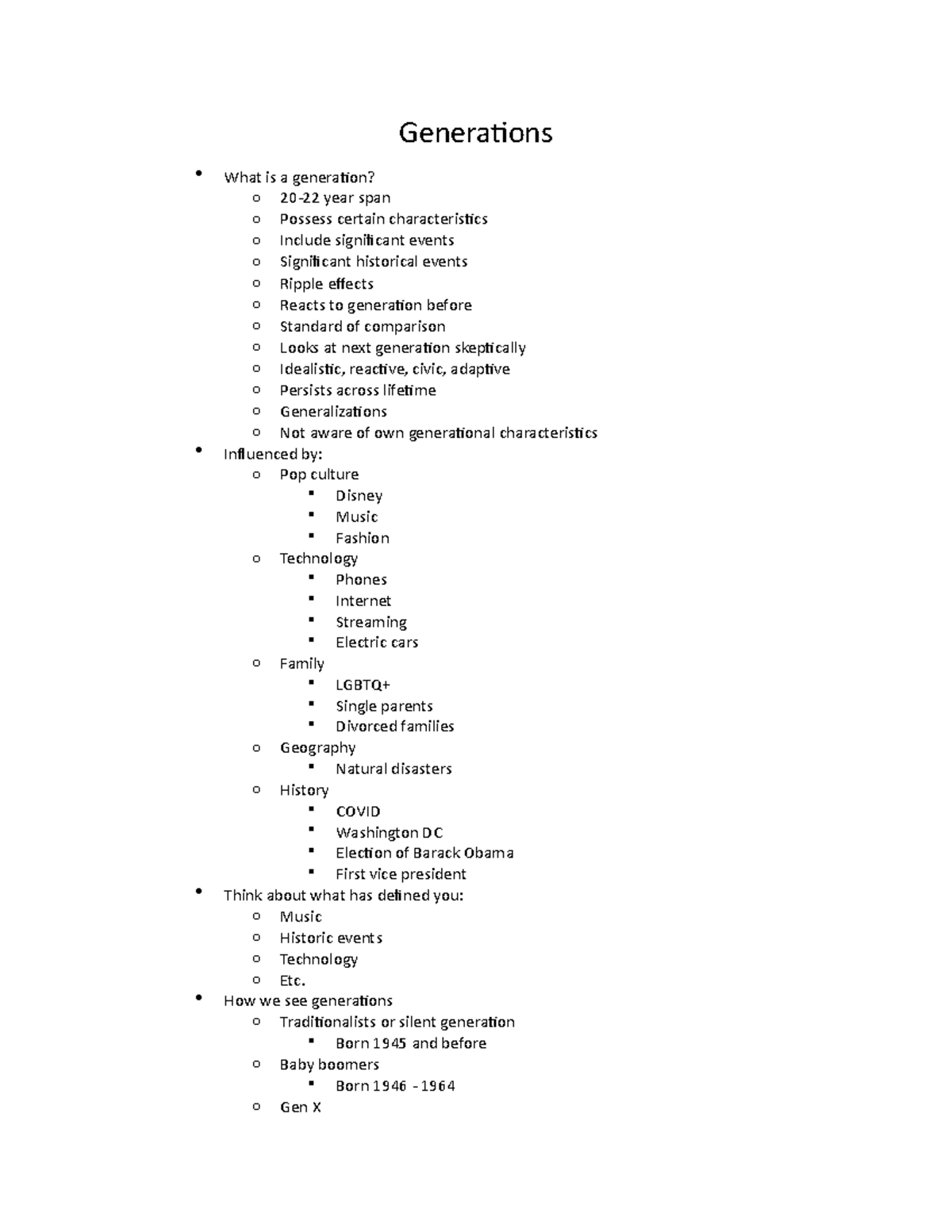 Generations (adolescent health care) - Generations What is a generation ...