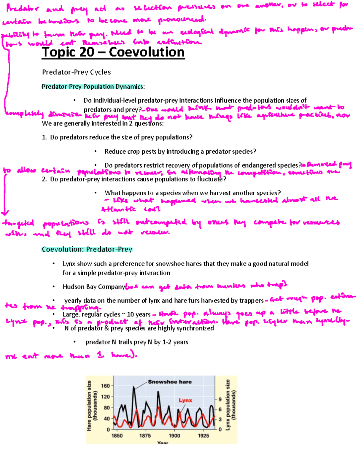 Topic 20 - Coevolution - lecture - Topic 20 – Coevolution Predator-Prey ...