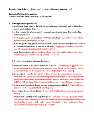 Tutorial 3 student version - TUTORIAL 3 WORKSHEET: Drug treatment of ...