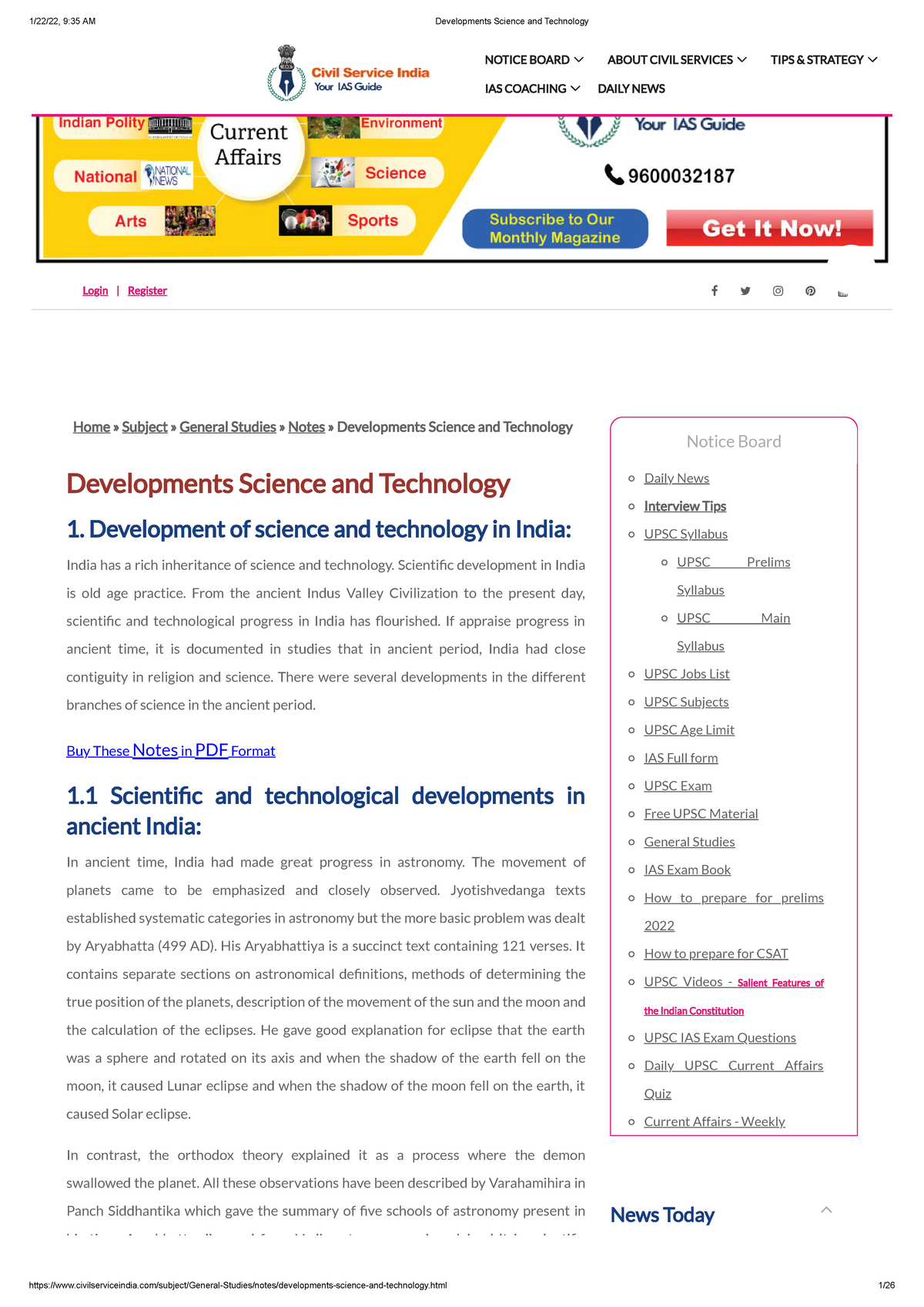 Developments Science and Technology - - Studocu